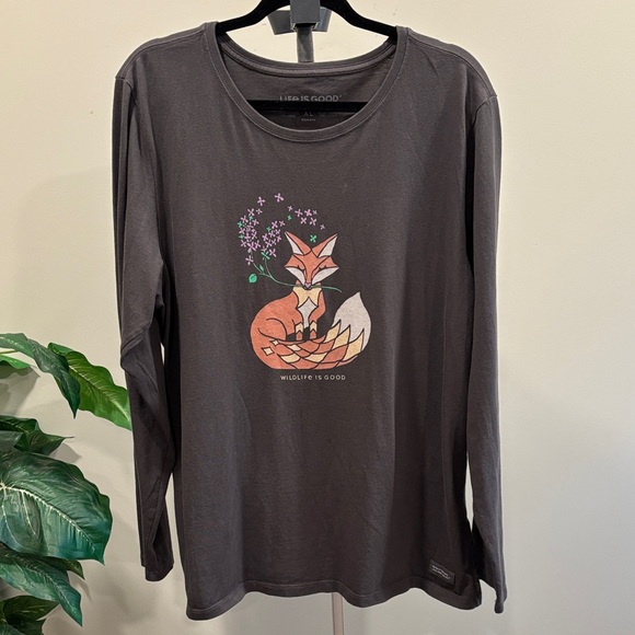 Life Is Good | Tops | Life Is Good Charcoal Gray Long Sleeve Tee ...